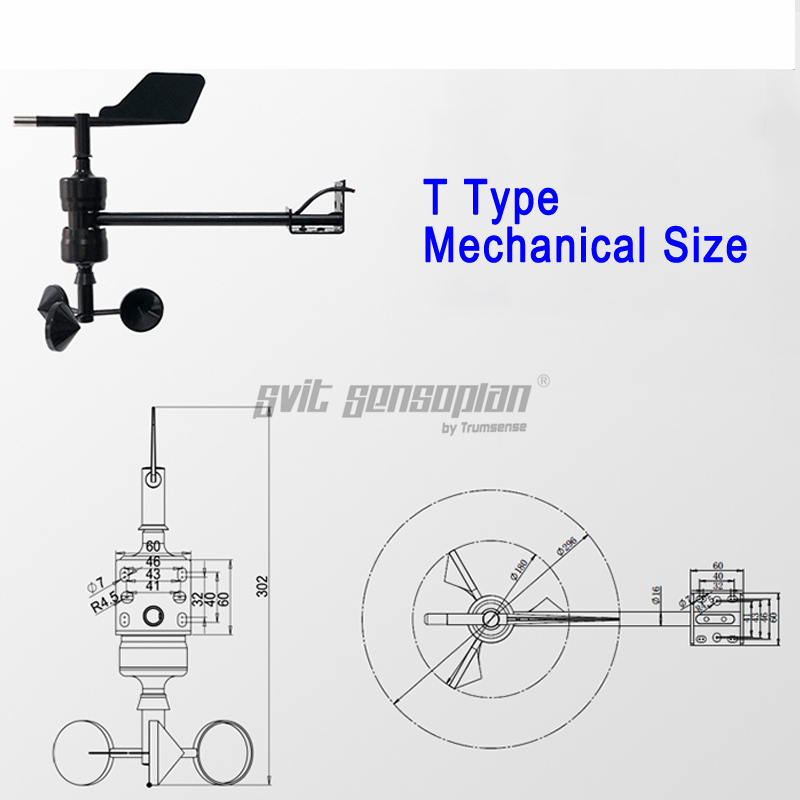 Trumsense STTWSWDI515T Integrated Wind Speed and Direction Sensor DC 5V ...