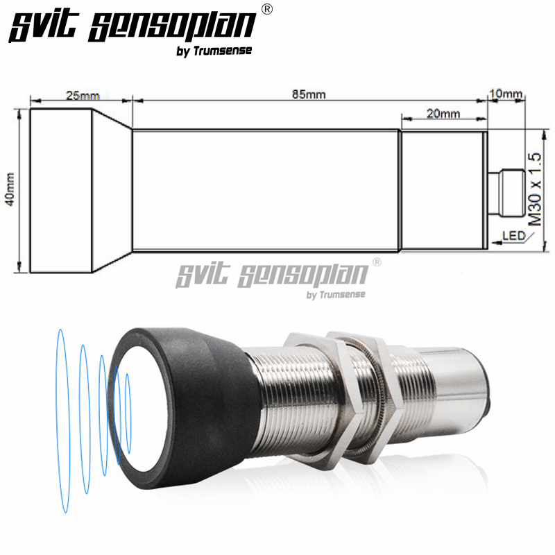 Trumsense TPT75F30TRI4000 4 m Range Ultrasound Distance Sensor 30V ...
