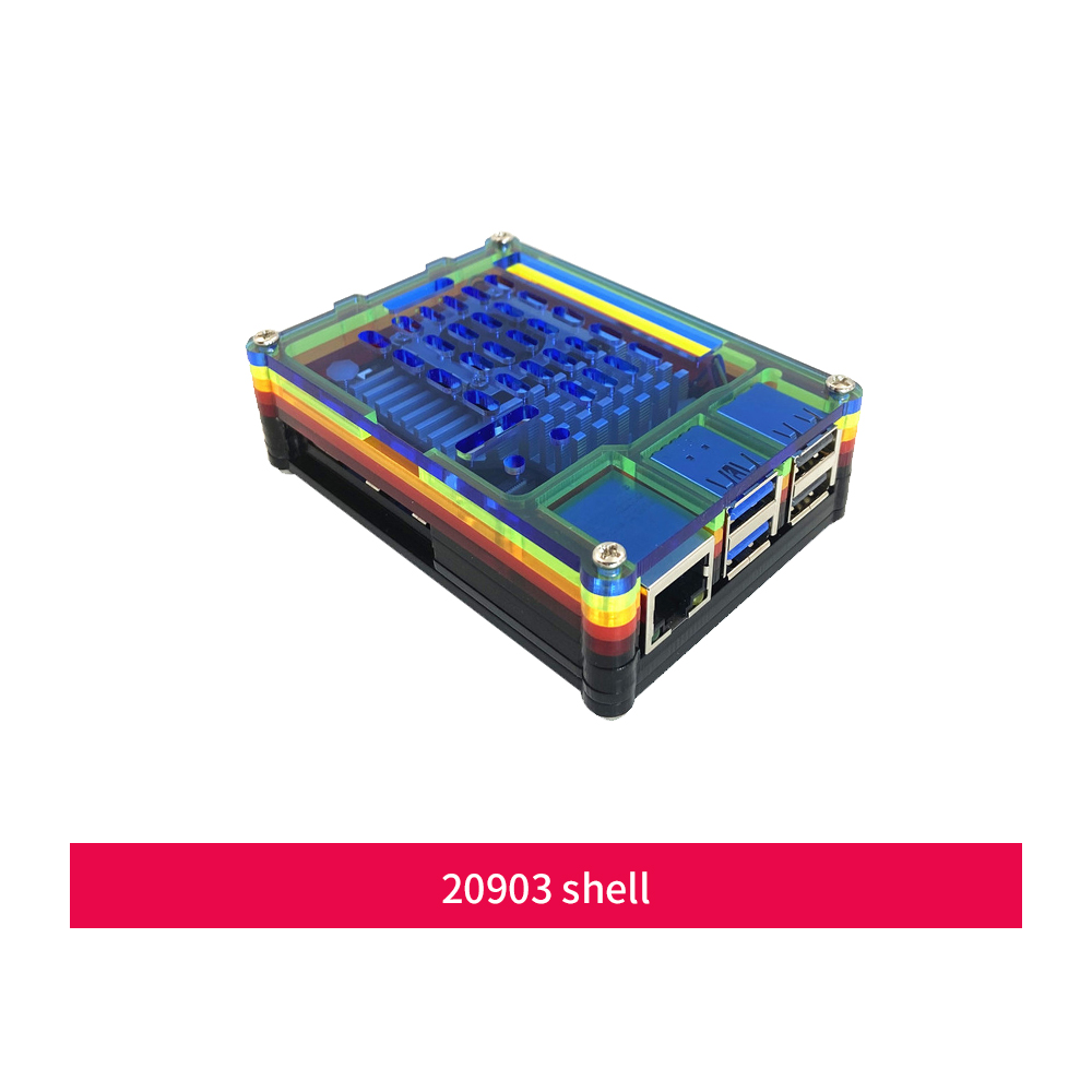 Keyestudio Raspberry Pi 5 Shell Acrylic Case Fan Cover Metal Protection ...