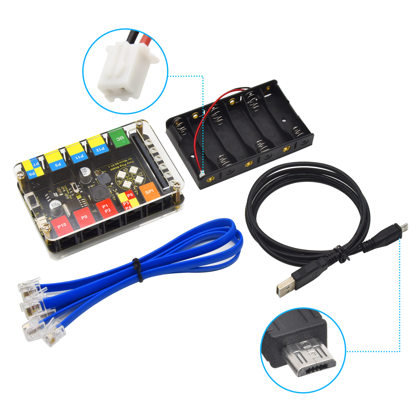 Keyestudio EASY PLUG Microbit V2 Super Starter Kit Makecode Programming ...