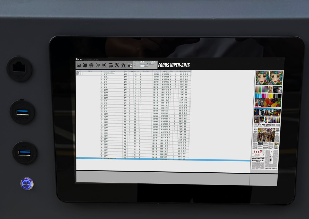 Focus Viper-391S Single pass full color inkjet label printer