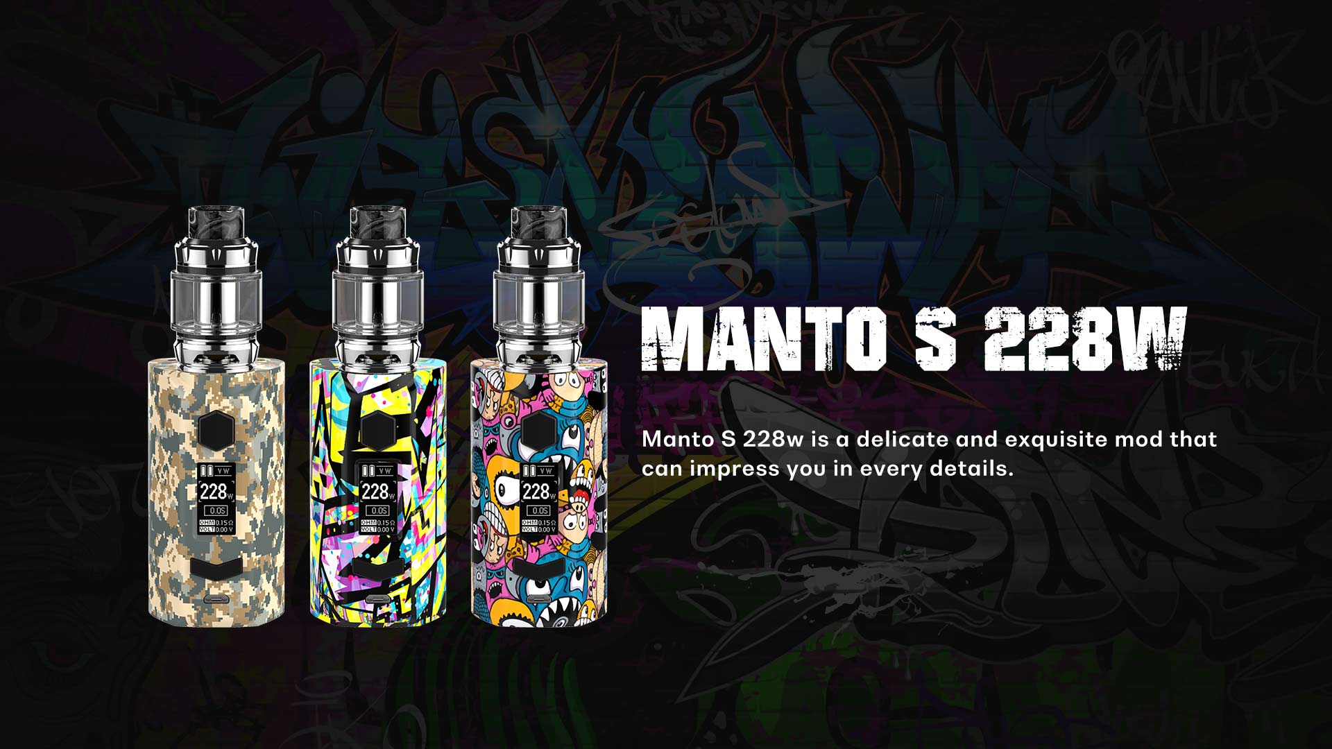 Manto S 228W kit with Mesh coil tank,Kits