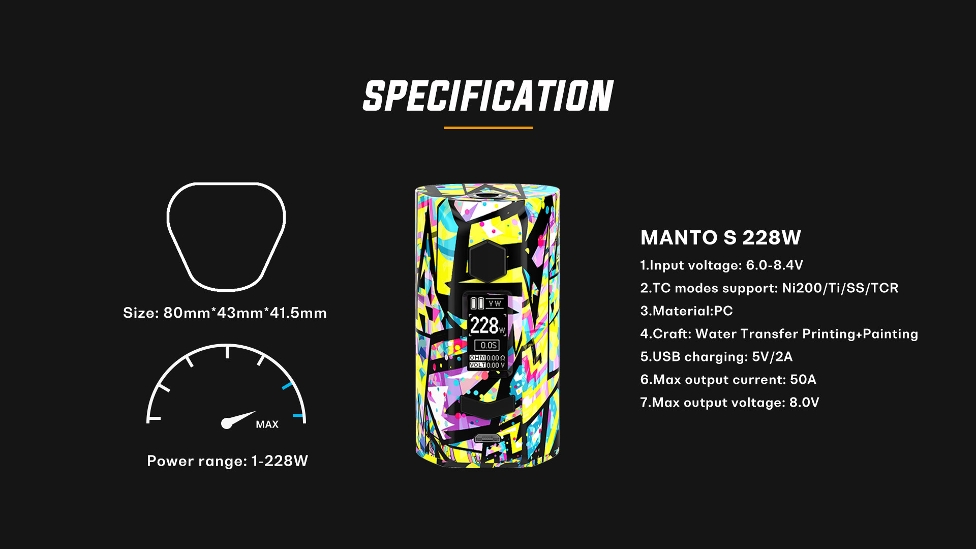 Manto S 228W kit with Mesh coil tank,Kits