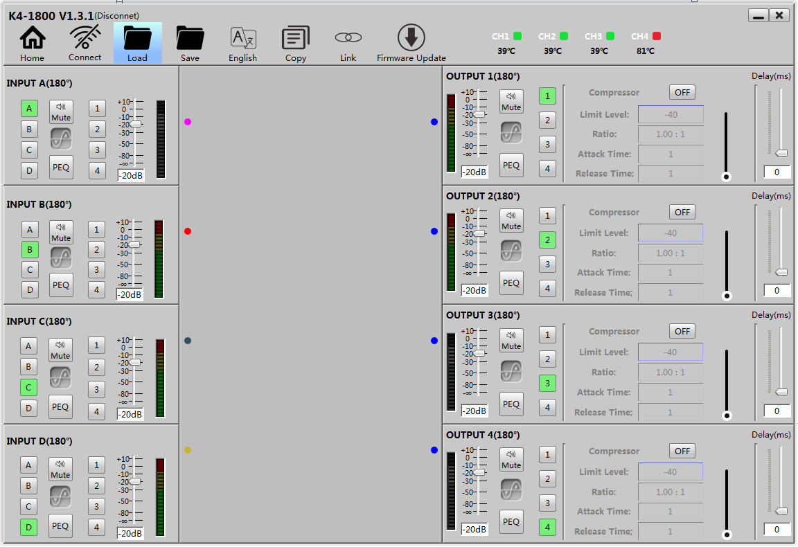 K4-1400 DSP 1U High Power Stage Touring Amplifier