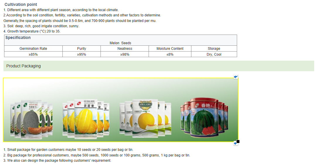 White Meteor Round or Oval Melon Seeds