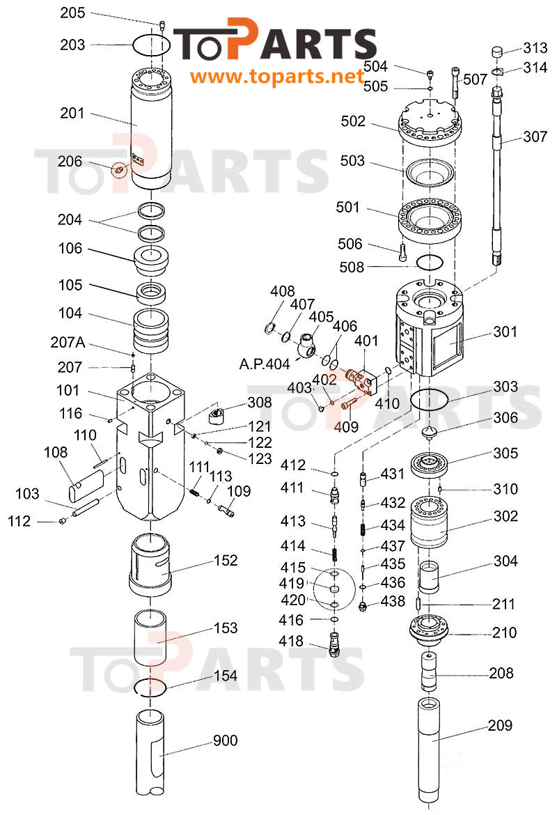 Indeco HP4000 MES4000 Hydraulic breaker seal kit HP04000 8000K