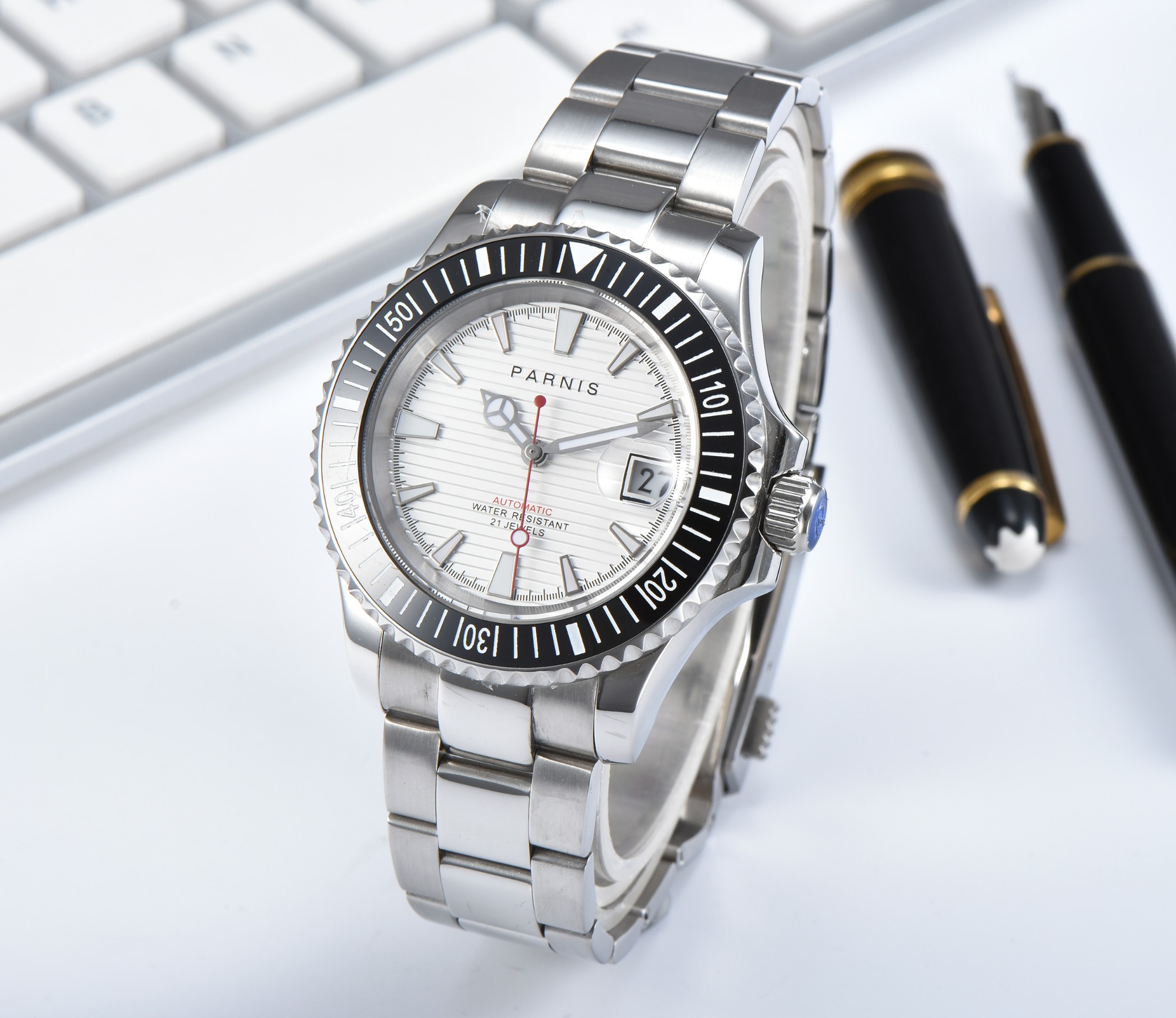 Parnis Automatic Mechanical Watches Men Diver Wristwatch 21 Jewel ...