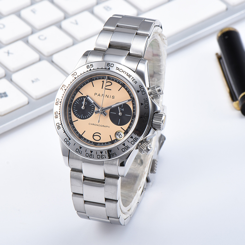 39mm Parnis Date Indicator Quartz Boy Men's Chronograph Sport Watch ...