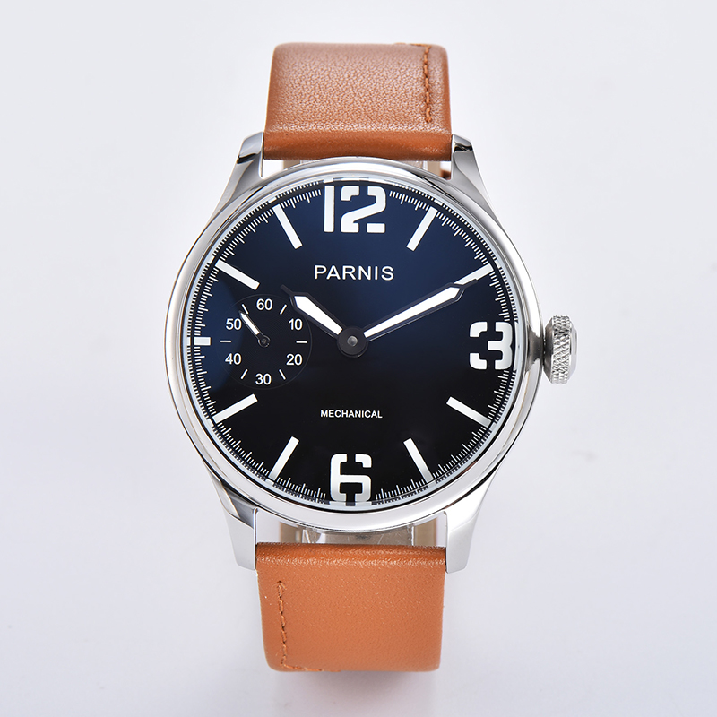44mm Parnis Men Watch Hand Winding Power Reserve Different New Dial Design
