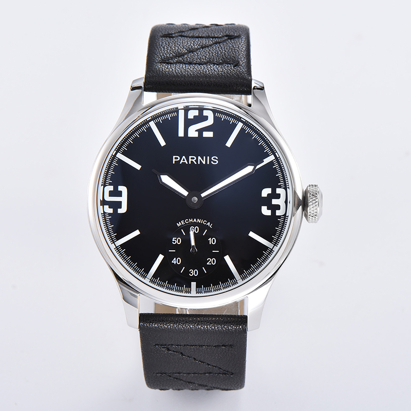 44mm Parnis Men Watch Hand Winding Power Reserve Different New Dial Design