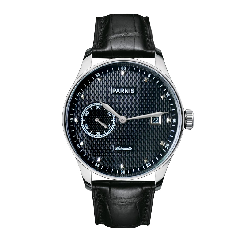 43mm Parnis Power Reserve Automatic Movement Mens Casual Watch Small ...