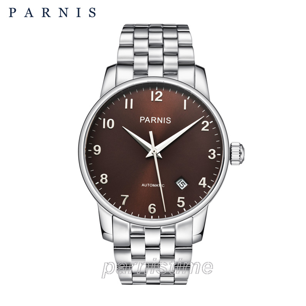 38mm Parnis Men Luxury Mechanical Watch Sapphire Miyota Automatic ...