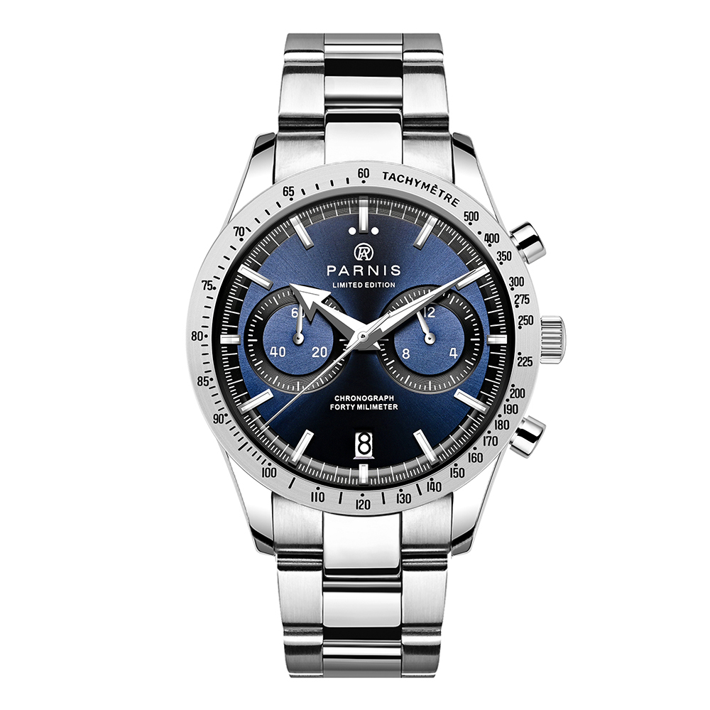 40mm Parnis Quartz Chronograph Men Watch Sapphire Crystal Date ...