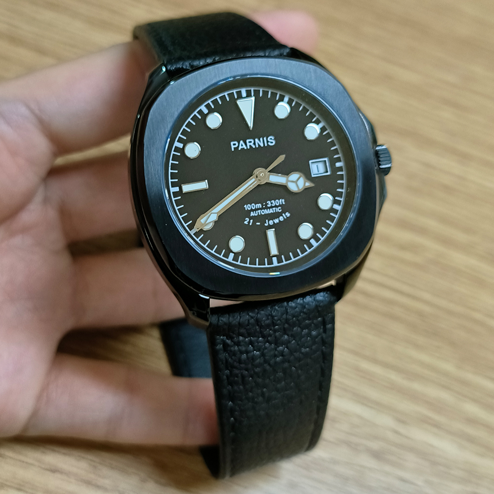 39mm Parnis Mens Watches Top Brand Luxury Steel Mechanical Automatic ...