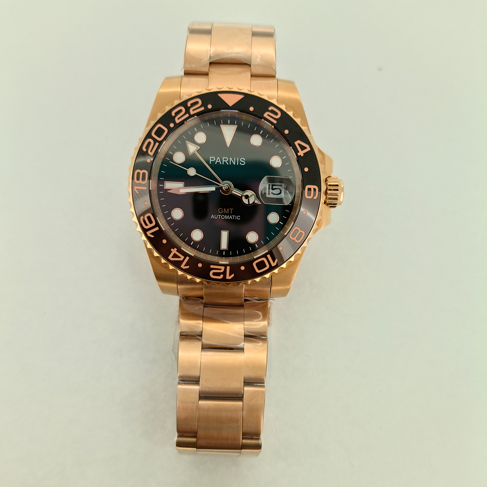 40mm Parnis Sapphire GMT Automatic Movement Men's Boy Watch Luminous ...