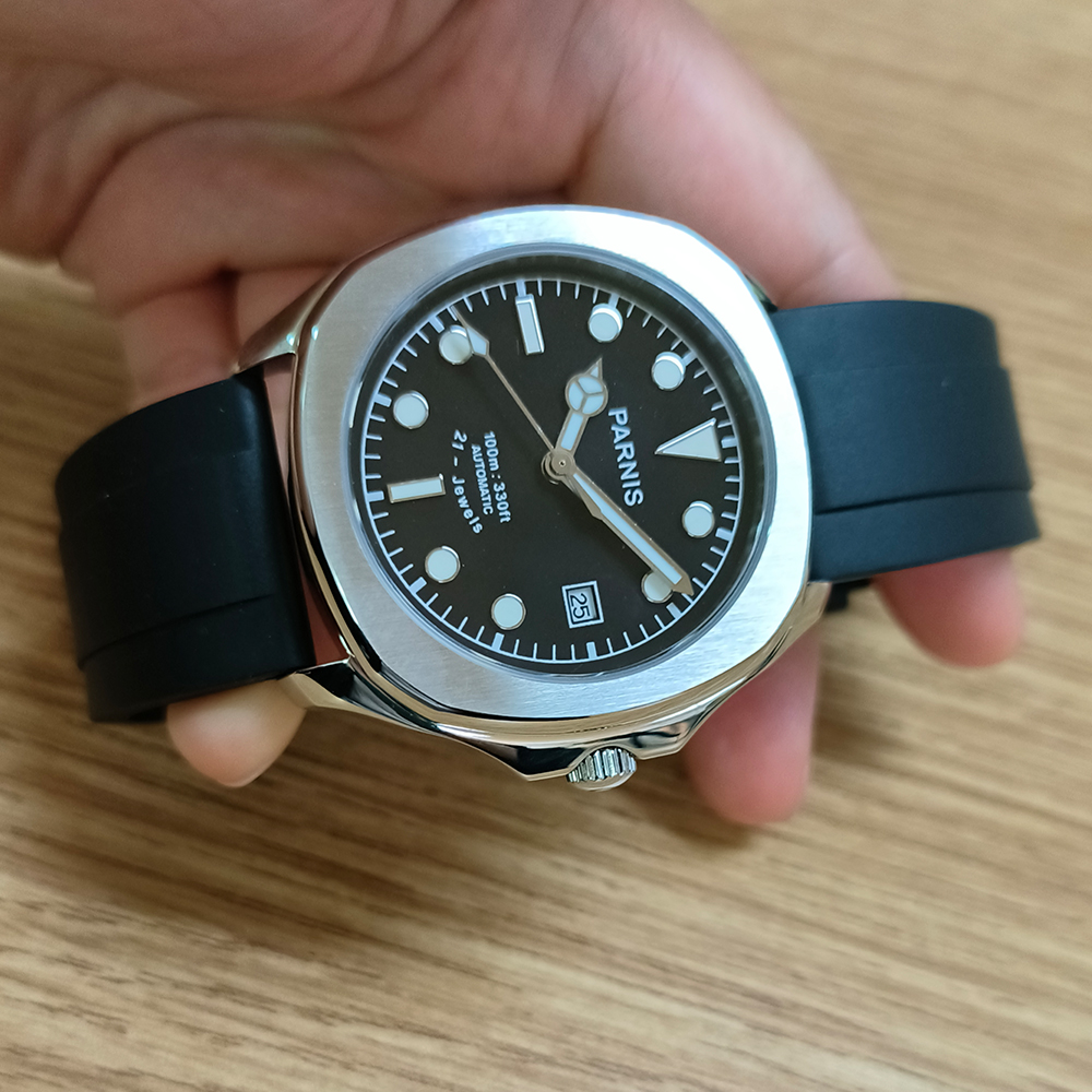 39mm Parnis Mens Watches Top Brand Luxury Steel Mechanical Automatic ...