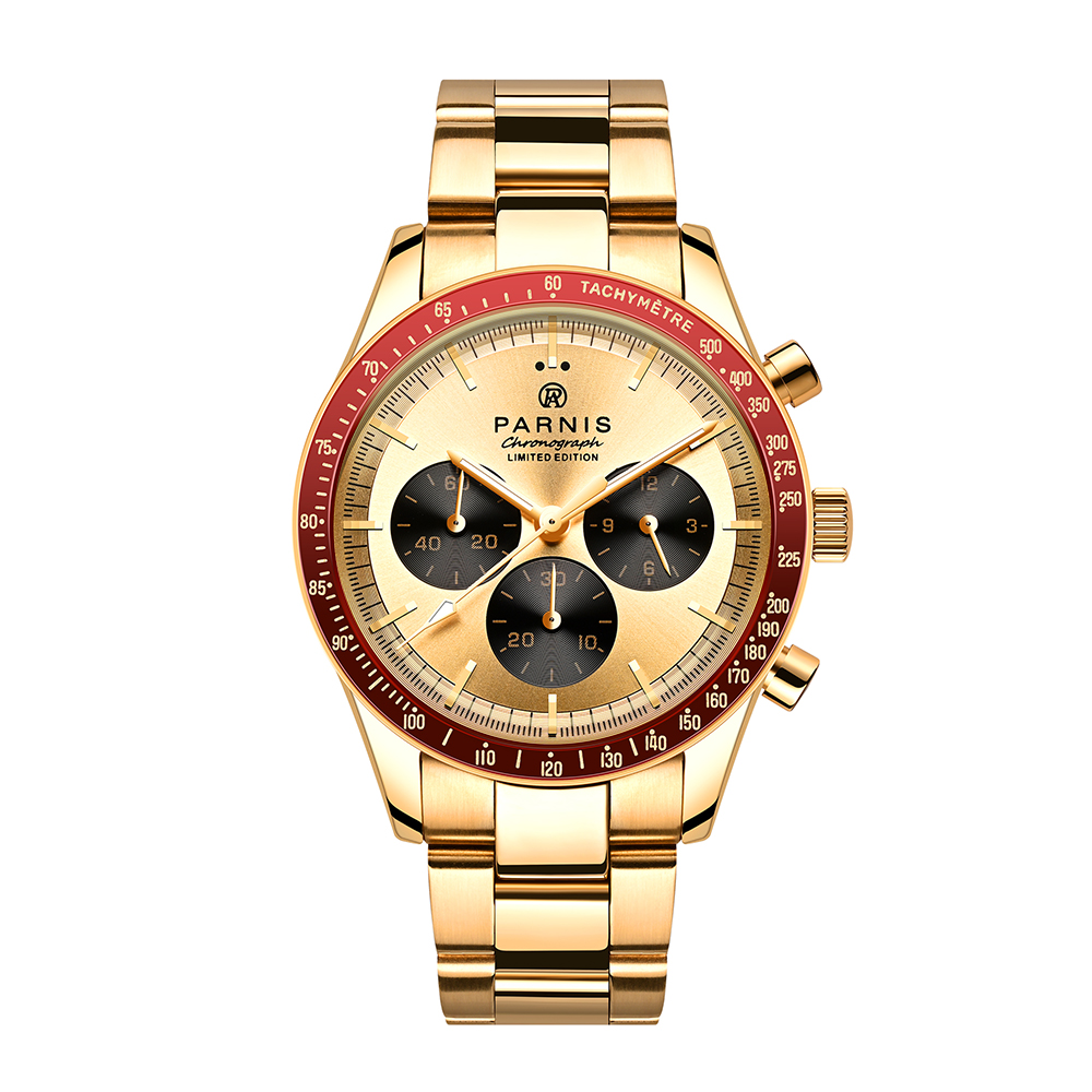 40mm Parnis Quartz Chronograph Men Watch Sapphire Crystal Date ...