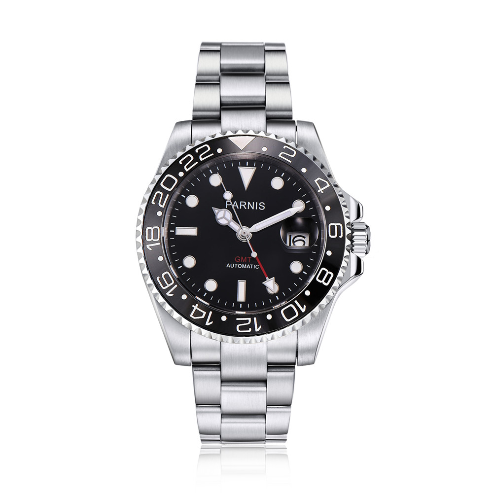 40mm Parnis Sapphire GMT Automatic Movement Men's Boy Watch Luminous ...