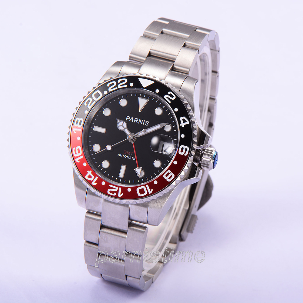 40mm Parnis Sapphire GMT Automatic Movement Men's Boy Watch Luminous ...