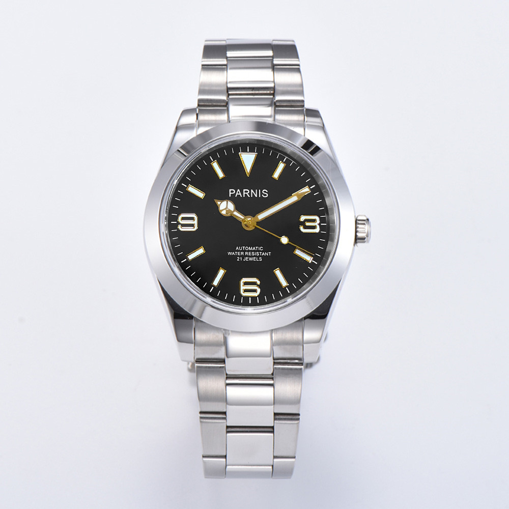 40mm Parnis Mechanical Automatic Men Watch Miyota 8215 Stainless Steel ...