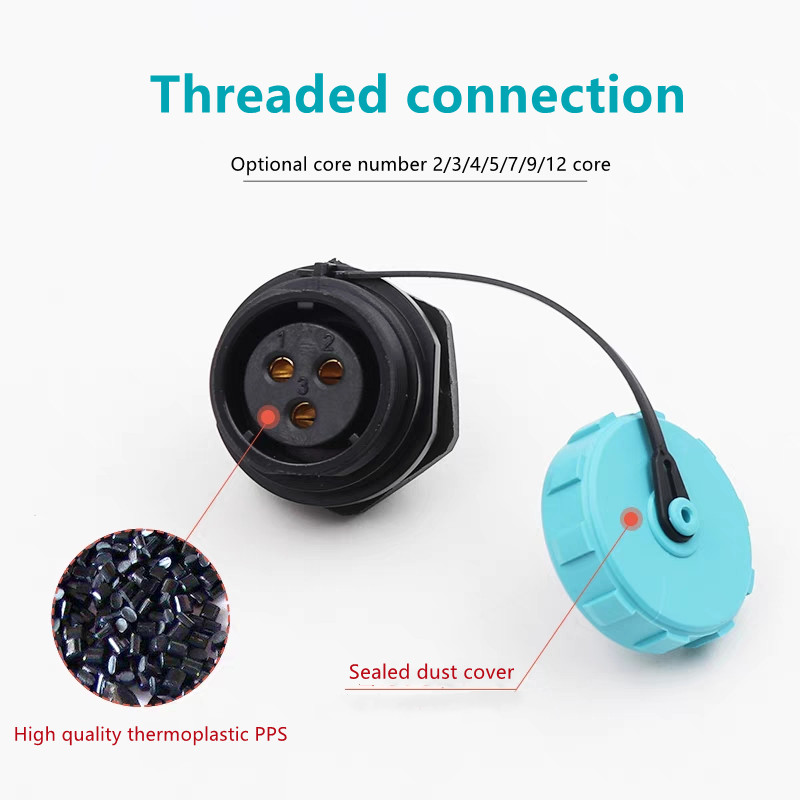 SP2110/P3 SP2112/S3 Green SP21 IP68 3pin female connector