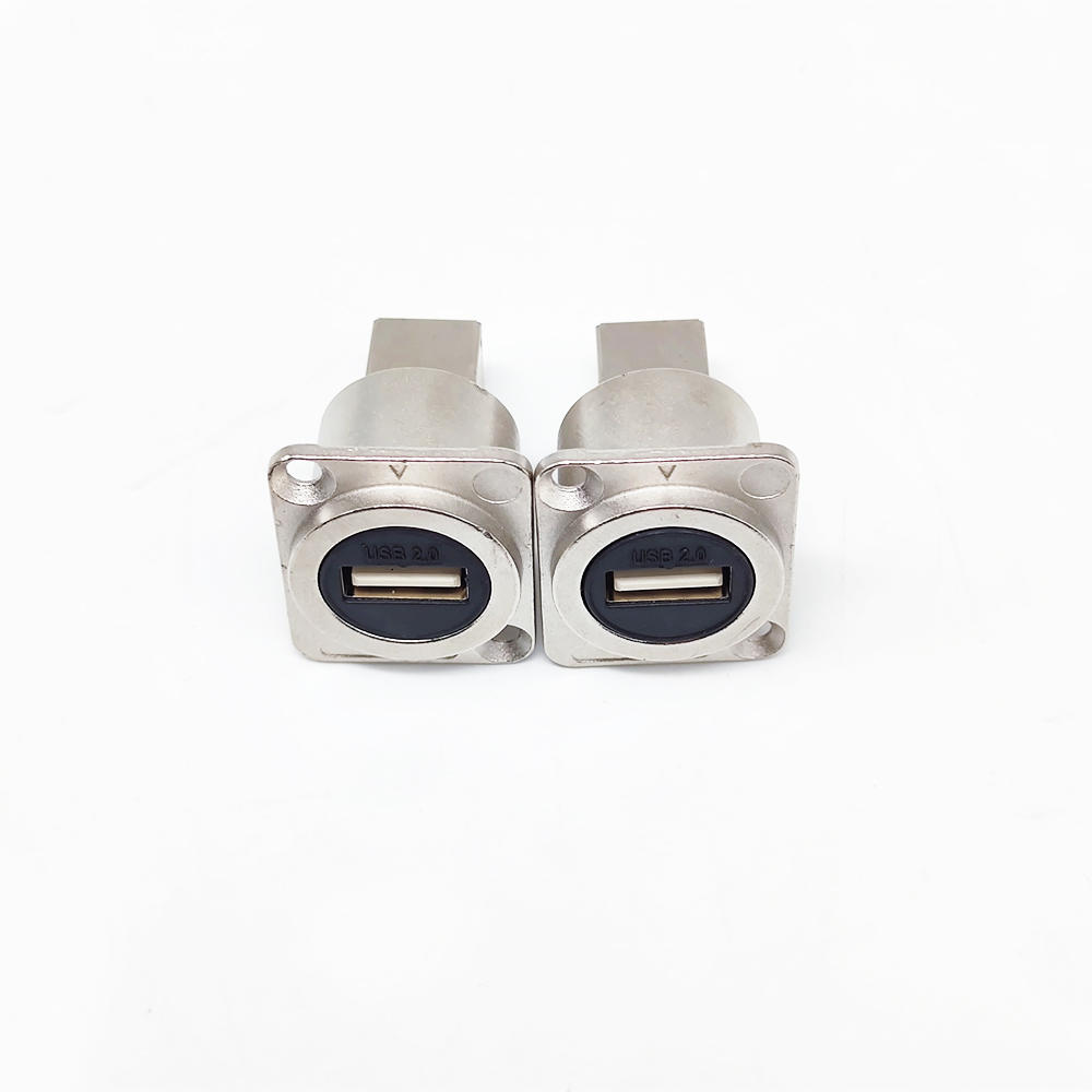 Panel Mount USB A to USB B Connector,Signal connector,metal shell