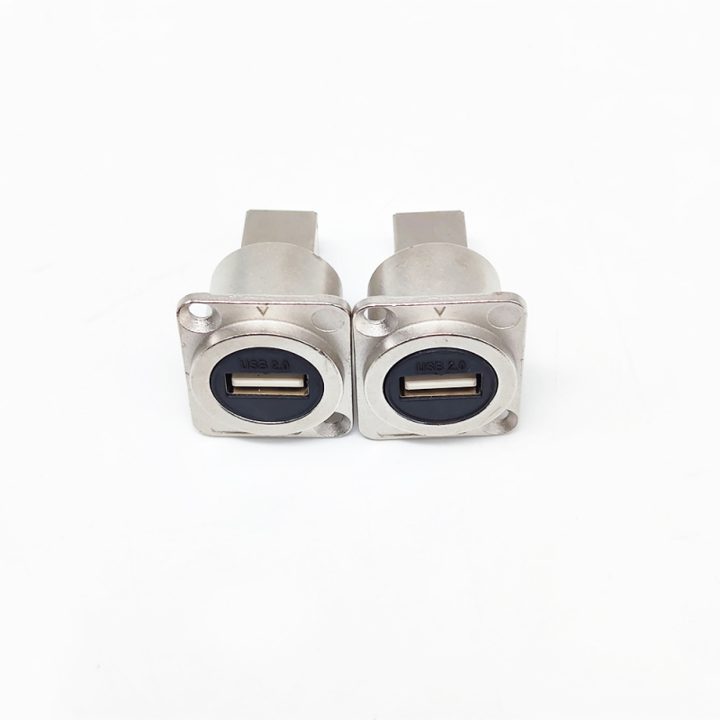 Panel Mount USB A to USB B Connector,Signal connector,metal shell