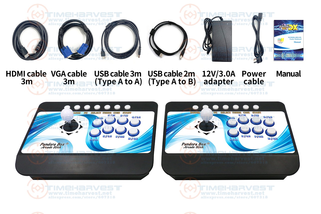 Pan-dora Box DX Arcade Rocker Console 3000 in 1 Zero Delay 2 players ...