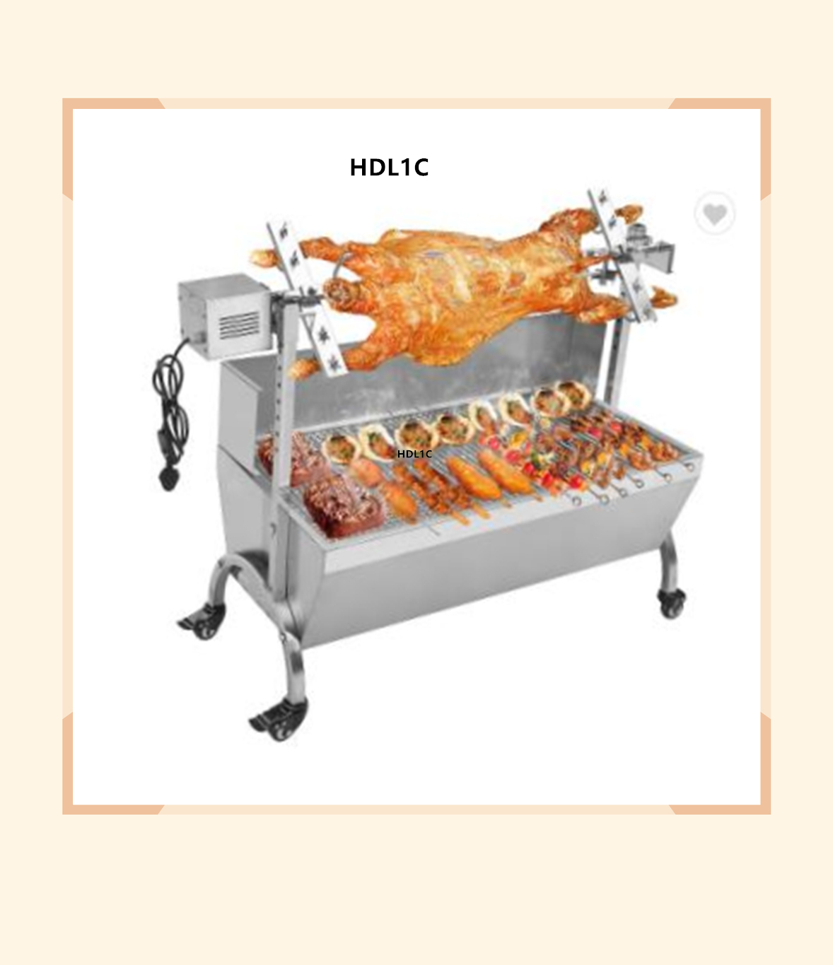 Commercial stainless steel charcoal lamb pig bbq grill spit roast machine