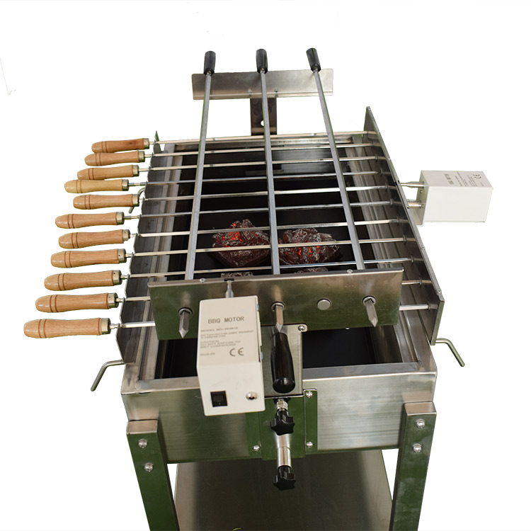 Cypriot foukou automatic electric motor turning bbq charcoal chicken ...
