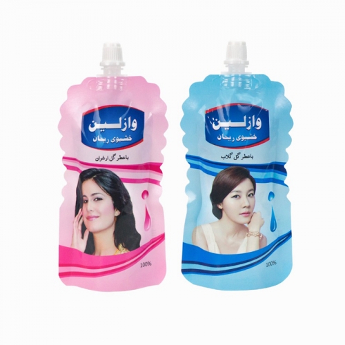 Liquid Body Lotion Bag Pouch With Stand Up Packaging Spout