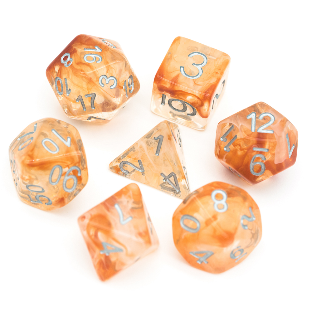 Full Set Floating Silk Process Resin Dice Set With Bag