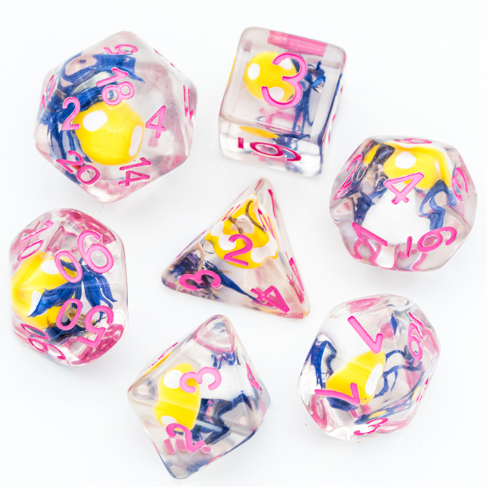Full Set Mushroom theme Resin Dice Set With Bag