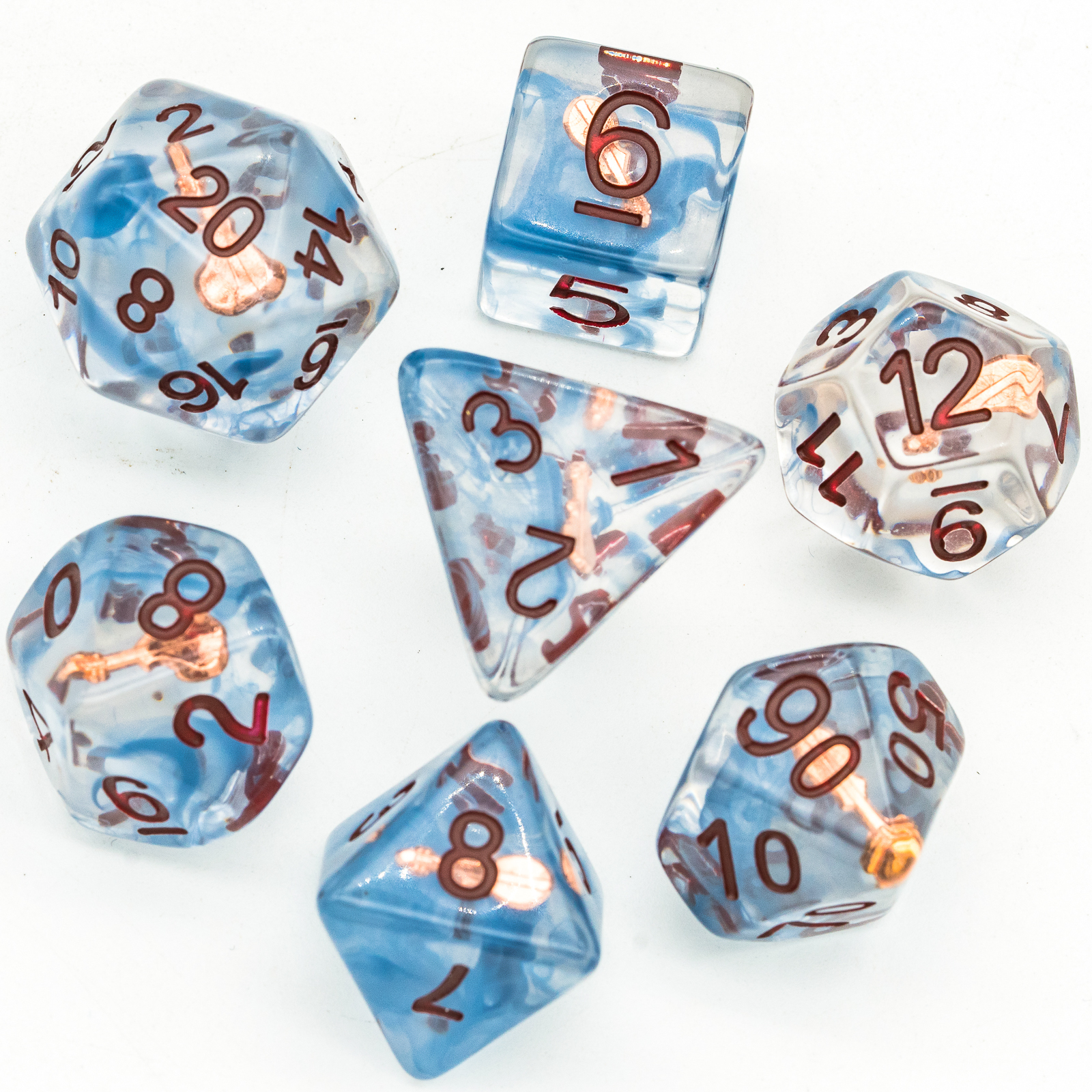 Full Set 12 character weapon Resin Dice Set With Bag