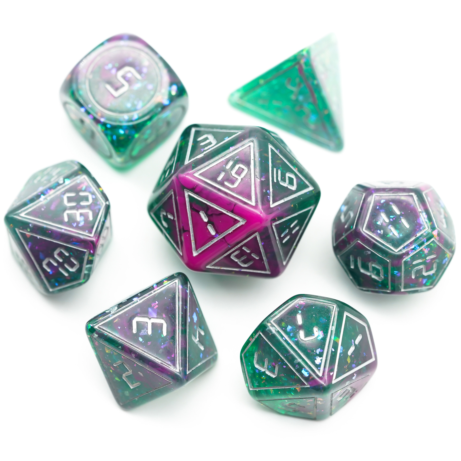 Full Set Electronic Clock Resin DND Dice With Bag