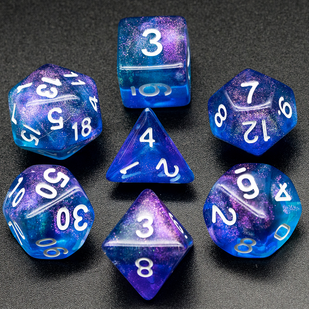 Two-Color Glitter Acrylic Dice Set