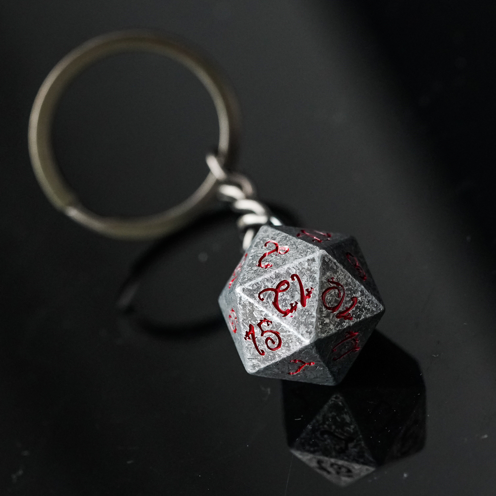 Removable Metal D20 Keychain