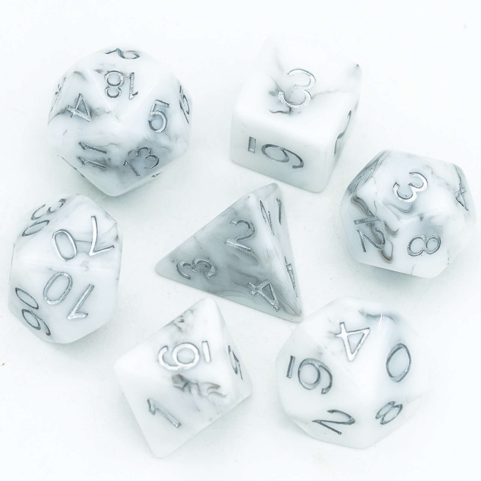 Stone Swirl Texture Resin Dice with Bag