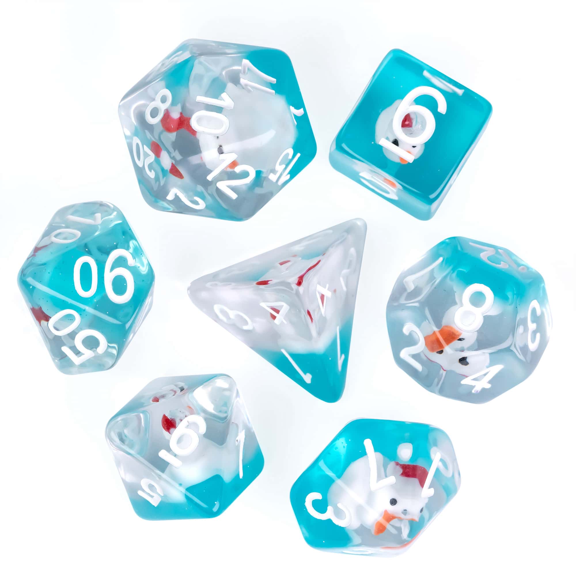 Full Set Cute Animal Theme Resin Dice Set With Bag
