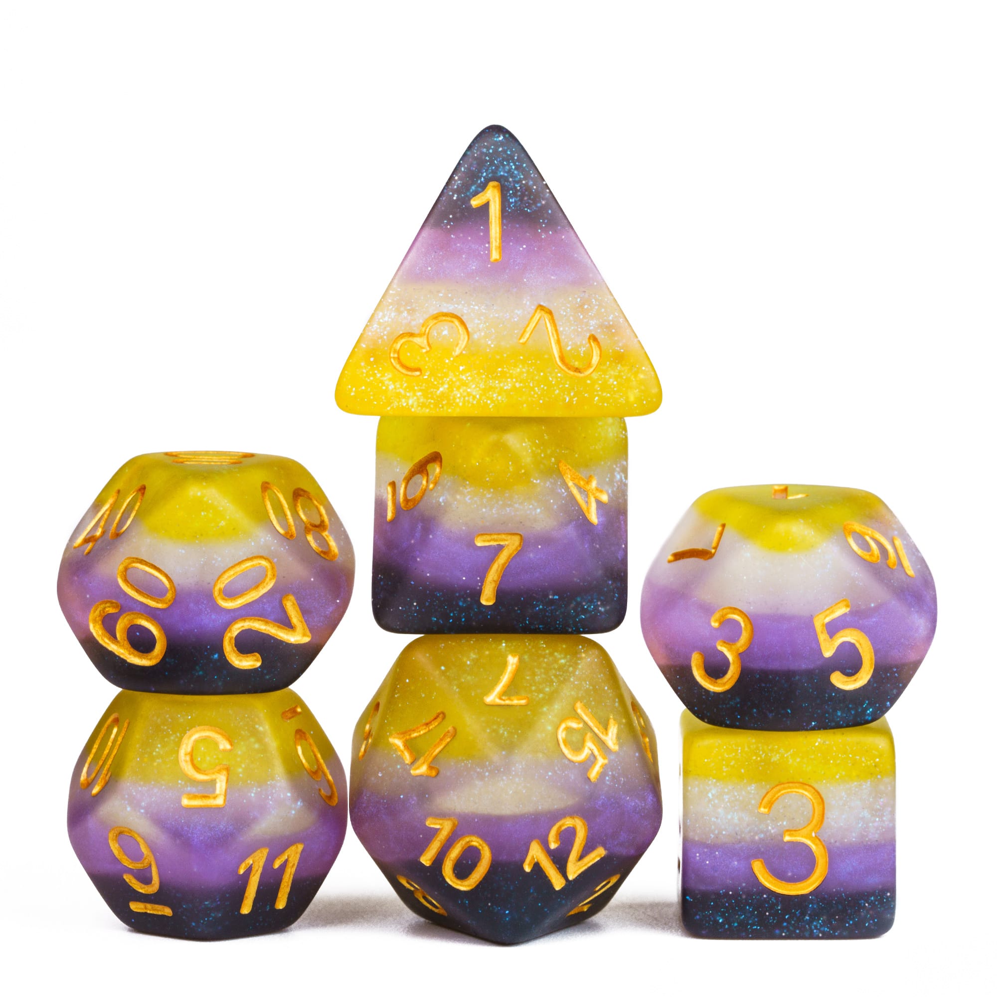 7Pcs/set Trans-Pride DND Dice D&D Dice D4 D6 D8 D10 D% D12 D20 Pride ...