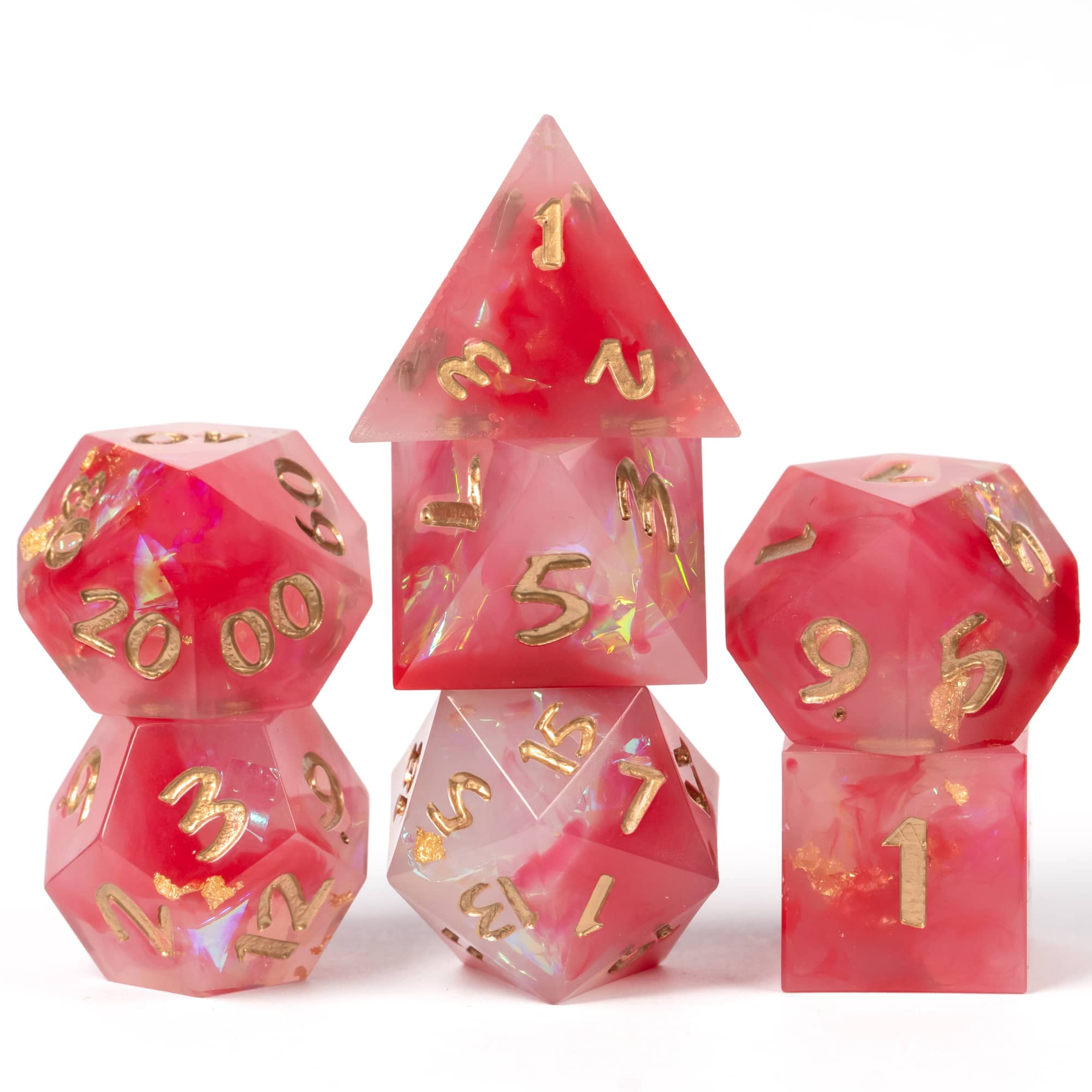 Cusdie Sharp Edges DND Dice, 7 PCs D&D Dice, Handcrafted Translucent ...