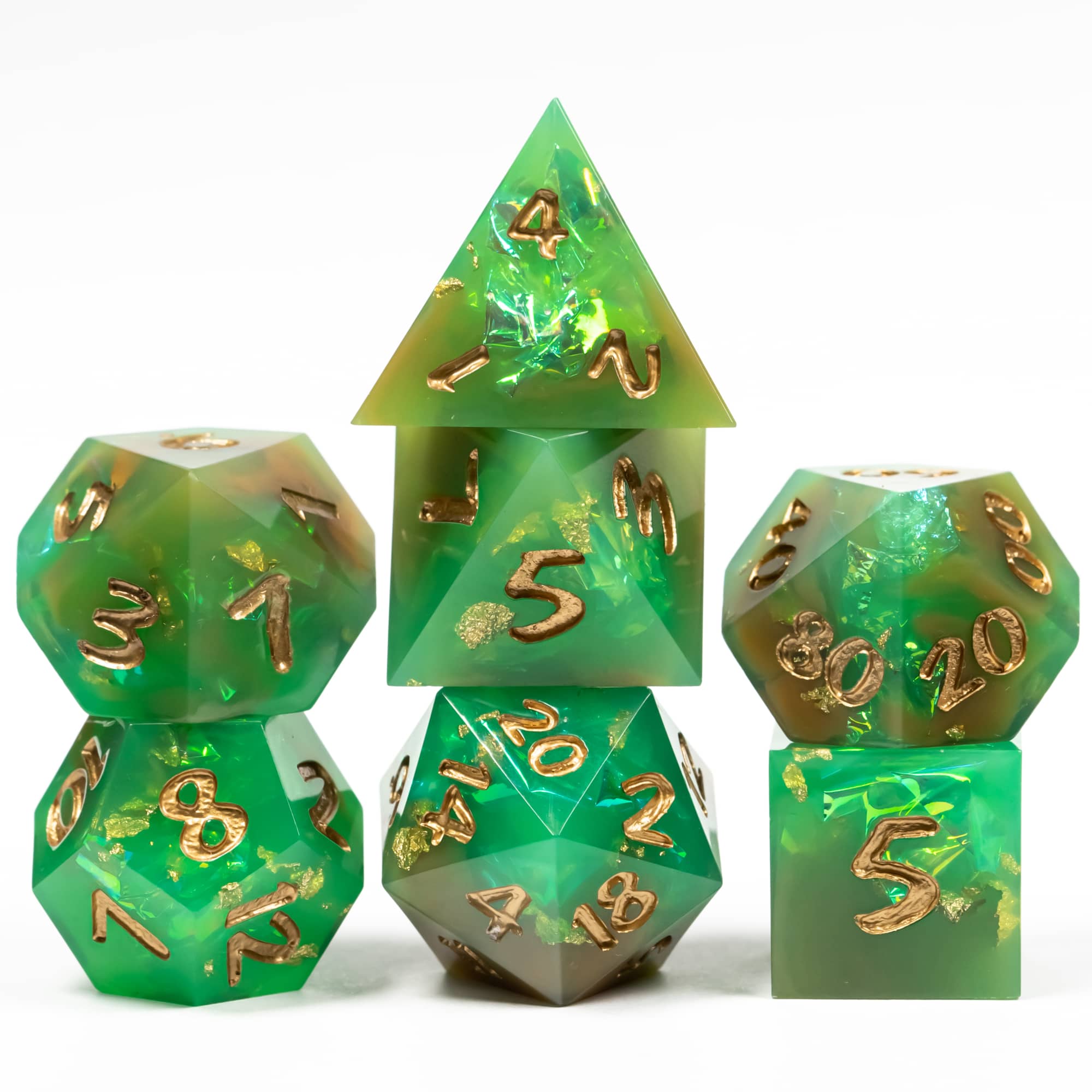 Cusdie Sharp Edges DND Dice, 7 PCs D&D Dice, Handcrafted Translucent ...