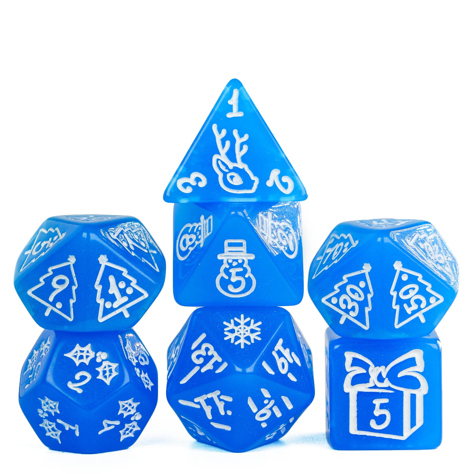 Cusdie 7 Die Xmas Dice Set Dnd Polyhedral Dice Set Christmas Theme