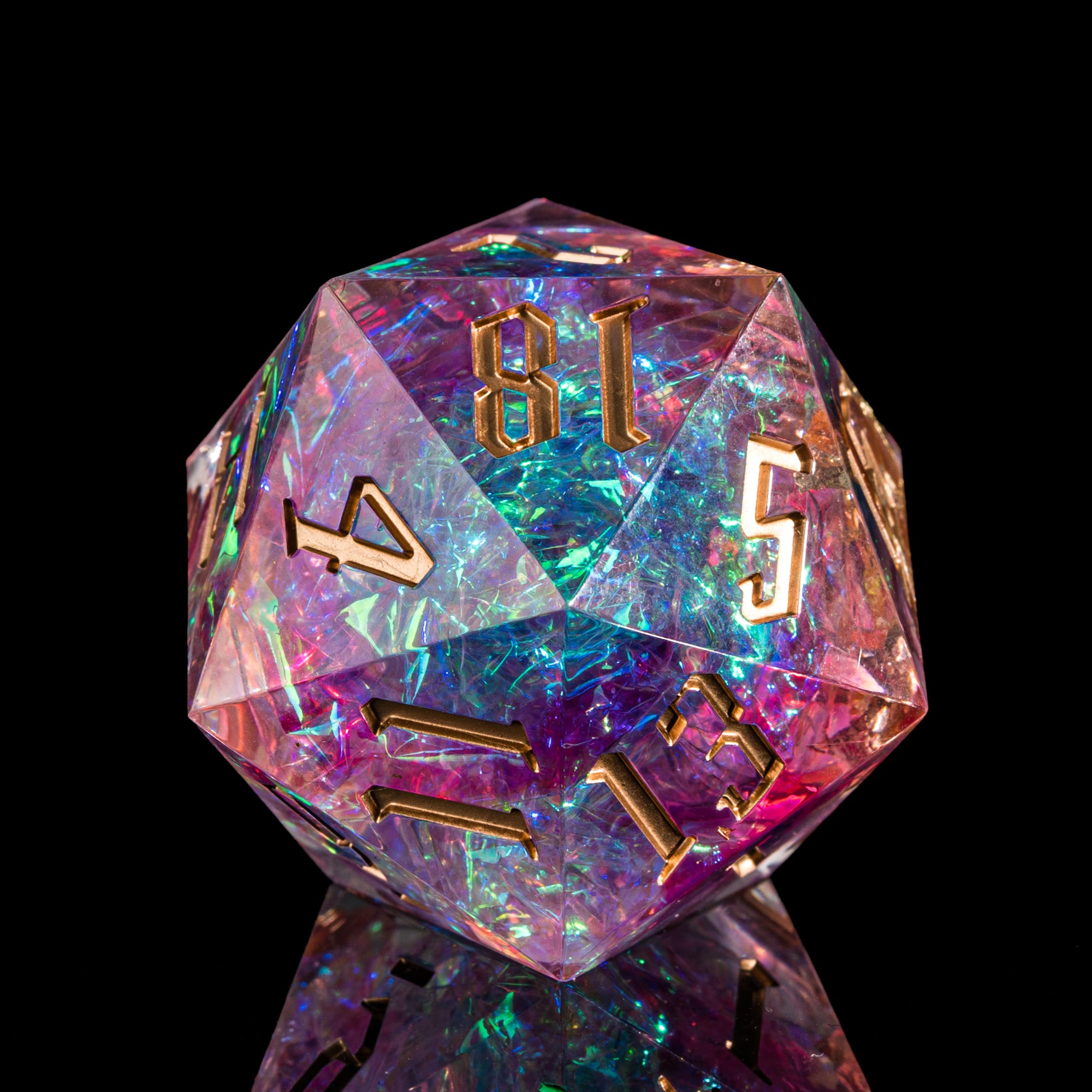 Cusdie 33MM D20 DND Dice Sharp Edges Dice, 20 Sided Dice with Colorful ...