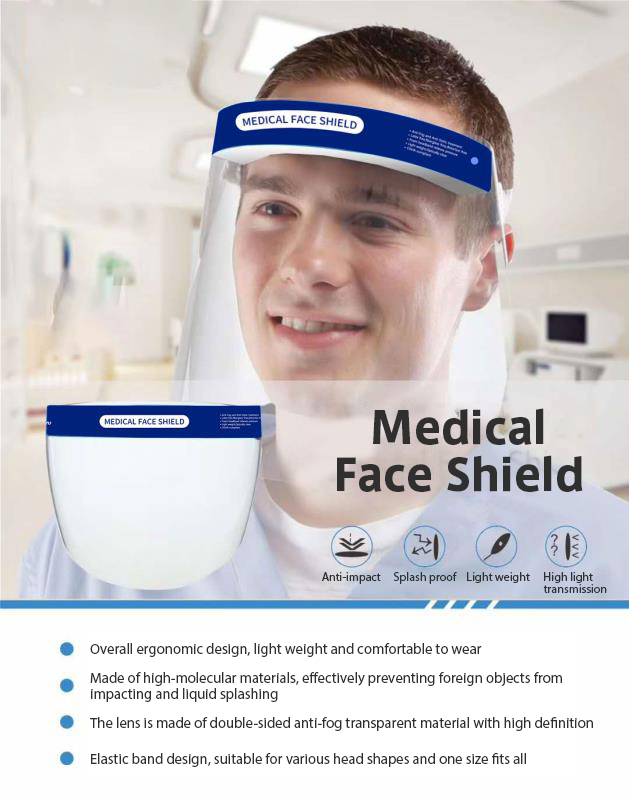 Reusable Medical Face Shield Unisex Face Shield Adjustable Transparent ...