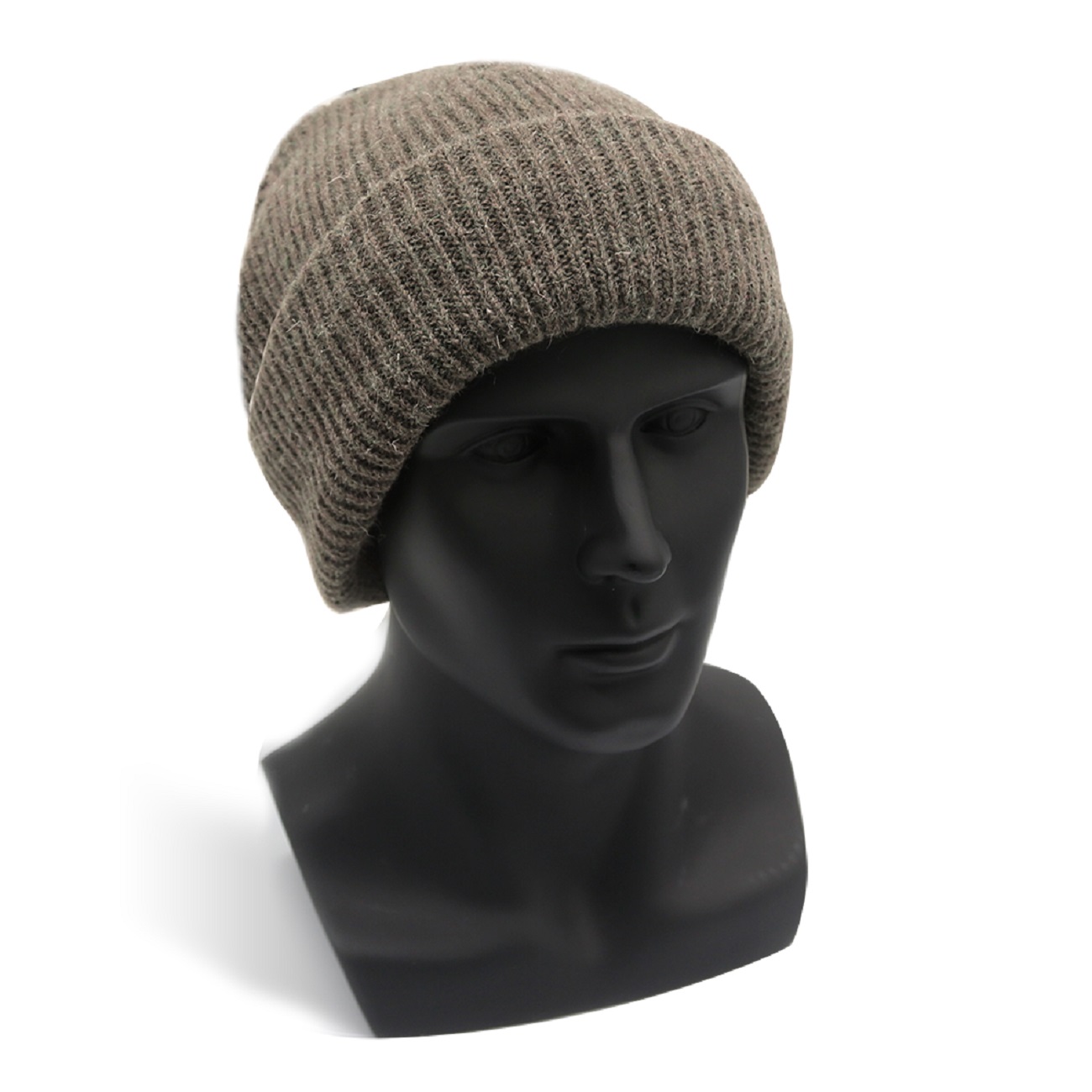 Ragg wool Beanie hat Heavyweight thick Chunky Rib knitted with ...