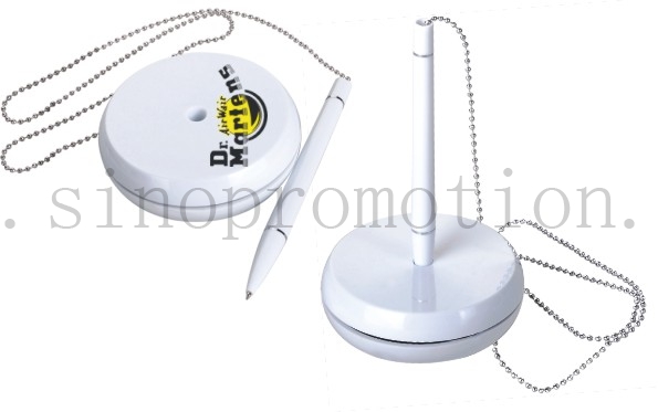 pen stand,pen on a chain,counter pen,pen attached to chain,desktop pen ...
