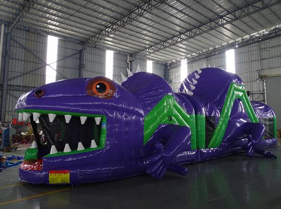 EN14960 Kids Blow up Lizard Bounce House Inflatable Obstacle Course for ...