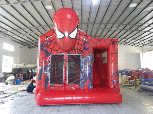 EN14960 Certified Spiderman Bouncy Castle with Slide Spider Man Jumping ...