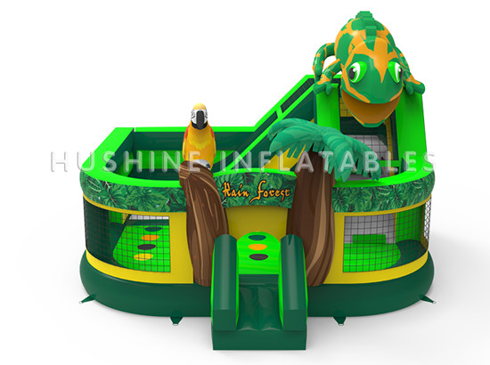 High Quality Jungle Bounce with Slide Leaping Lizard Bounce House for Sale